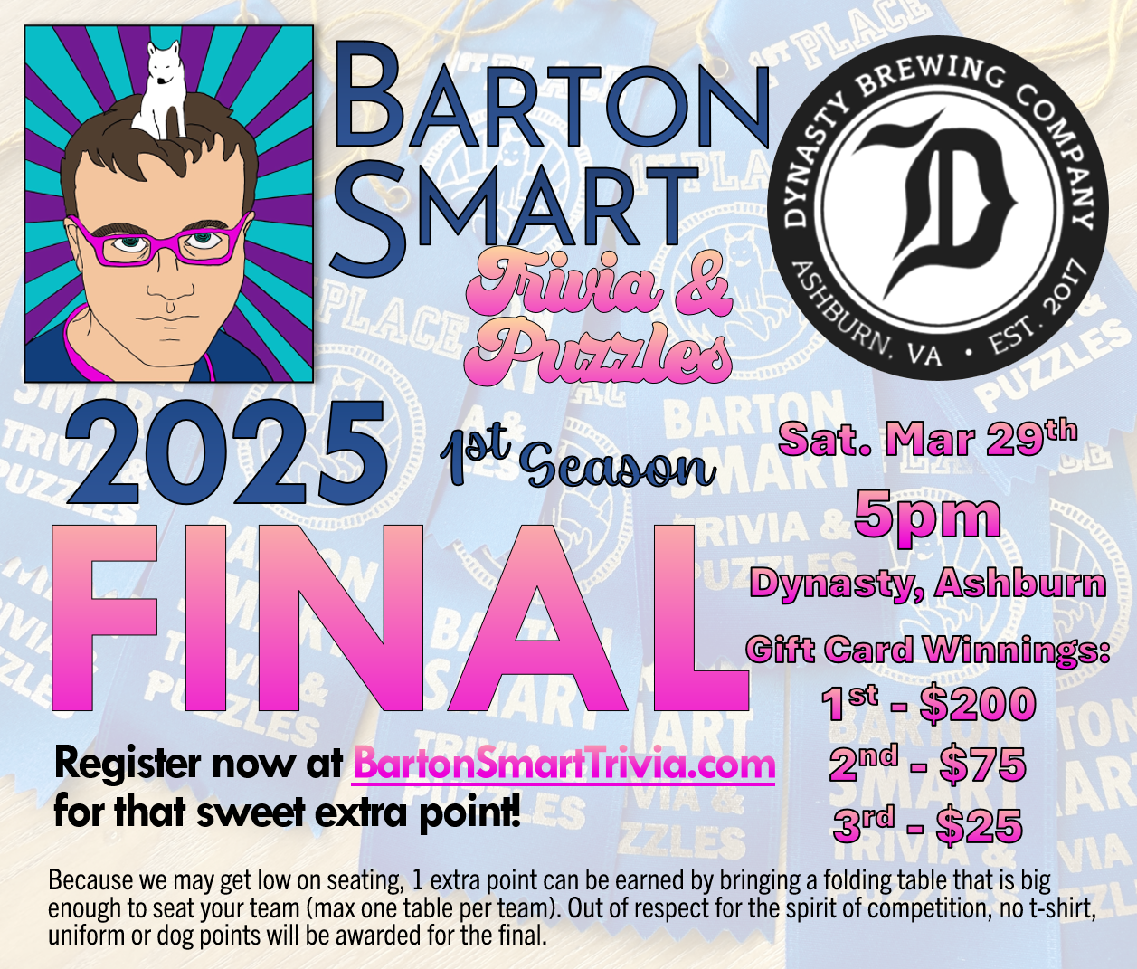 Barton Smart Trivia - 2025 Season 1 FINAL at Dynasty / Saturday Mar ...